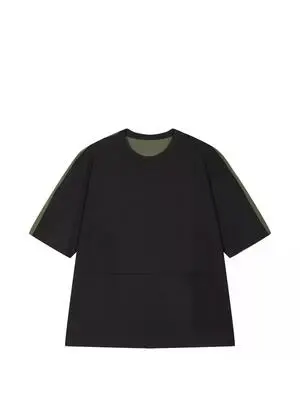 CROQUIS Two-tone Panelled T-shirt - Black
