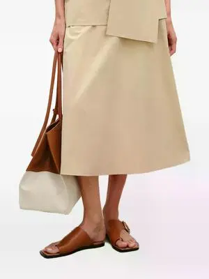 LESS A-line Midi Skirt - Neutrals