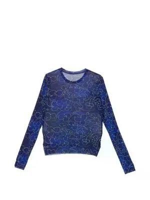 JNBY Floral Fitted Long-sleeve T-shirt - Blue
