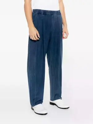 CROQUIS Tapered Drawstring Knit Trousers - Blue