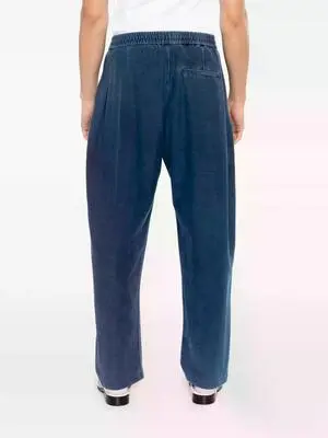 CROQUIS Tapered Drawstring Knit Trousers - Blue
