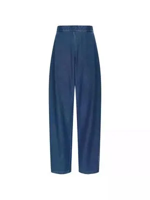 CROQUIS Tapered Drawstring Knit Trousers - Blue