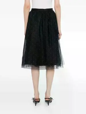 JNBY Polka Dot Tulle Overlay Skirt - Black