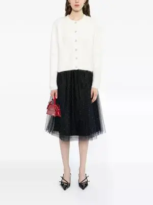 JNBY Polka Dot Tulle Overlay Skirt - Black