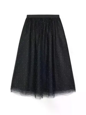 JNBY Polka Dot Tulle Overlay Skirt - Black
