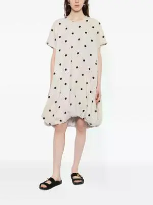 JNBY Polka Dot Puffball Dress - Neutrals