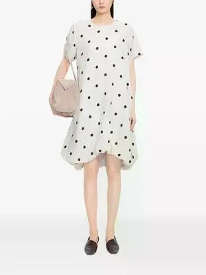 JNBY Polka Dot Puffball Dress - Neutrals