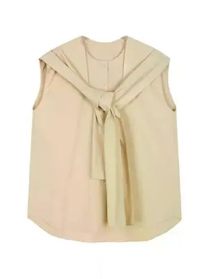 LESS Cotton Button Blouse - Neutrals