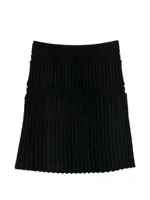 JNBY Geometric Pleated A-line Skirt - Black