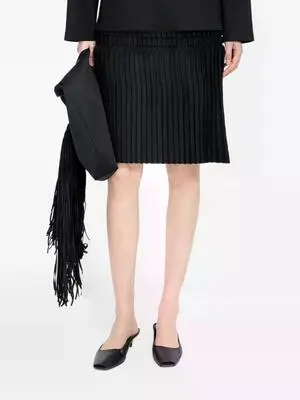 JNBY Geometric Pleated A-line Skirt - Black