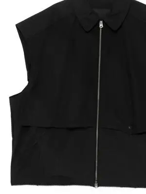 CROQUIS Sleeveless Jacket With Logo - Black