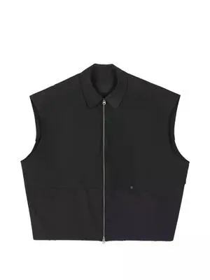 CROQUIS Sleeveless Jacket With Logo - Black