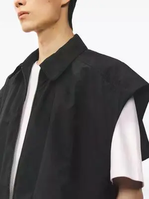 CROQUIS Sleeveless Jacket With Logo - Black
