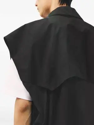CROQUIS Sleeveless Jacket With Logo - Black