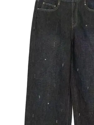 JNBY Pin-embellished Wide-leg Jeans - Blue
