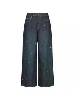 JNBY Pin-embellished Wide-leg Jeans - Blue