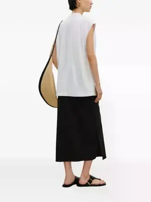 LESS Bowknot Pleated Sleeve T-shirt - White