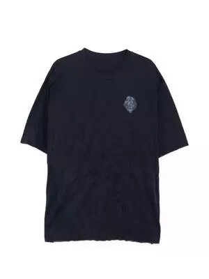 CROQUIS Graphic-print Pleated T-shirt - Blue