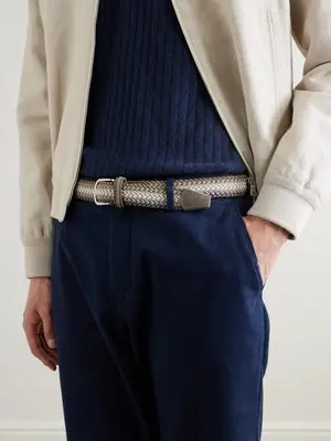 Anderson's Suede-trimmed Woven Cord Belt