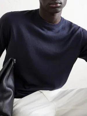 Altea Linen And Cotton-blend T-shirt - Blue