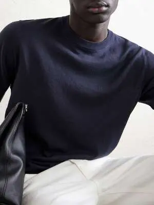 Altea Linen And Cotton-blend T-shirt