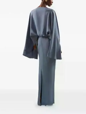 TALLER MARMO Eolia Draped-detail Maxi Dress - Blue