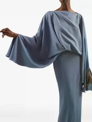 TALLER MARMO Eolia Draped-detail Maxi Dress - Blue