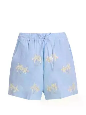 BENARAS BY CITRUS Palm Tree-pattern Shorts - Blue