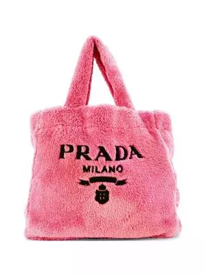 Prada Logo Terry Cloth Tote Bag