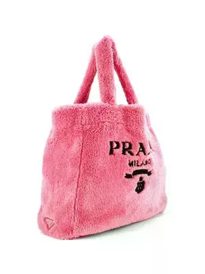 Prada Logo Terry Cloth Tote Bag
