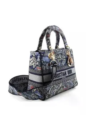 Dior Lady D-lite Embroidered Canvas Satchel - Blue