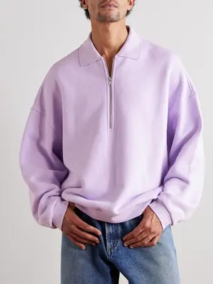 AGOLDE Pace Half-zip Cotton-jersey Sweatshirt