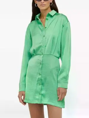 SAMSOE SAMSOE Buttoned Collared Mini Dress - Green