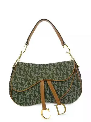Dior 2001 Double Saddle Tote Bag - Green