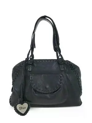 Dior 2007 Braided Leather Tote Bag - Black