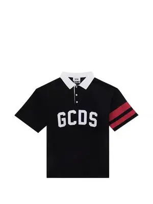 Gcds Logo Striped Polo Shirt - Black