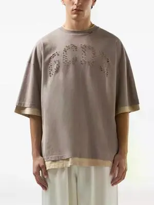 Gcds Logo-detail T-shirt - Brown