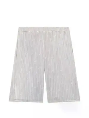 Gcds Pinstripe Logo Shorts - Neutrals