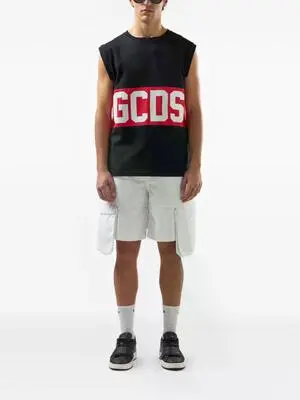 Gcds Logo Sleeveless T-shirt - Black