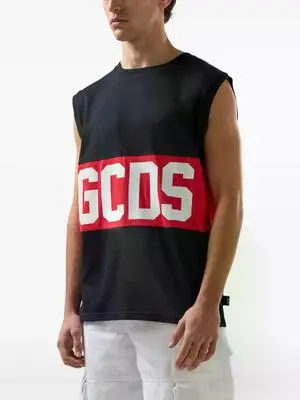 Gcds Logo Sleeveless T-shirt - Black