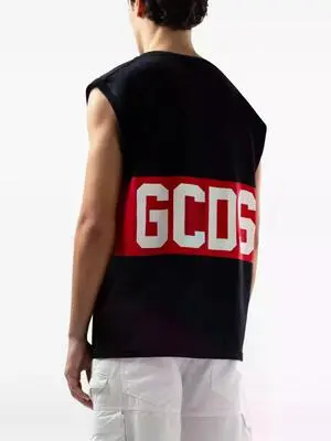 Gcds Logo Sleeveless T-shirt - Black