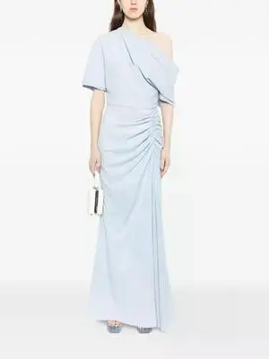 Amsale Pebble Crepe Slouch Maxi Dress