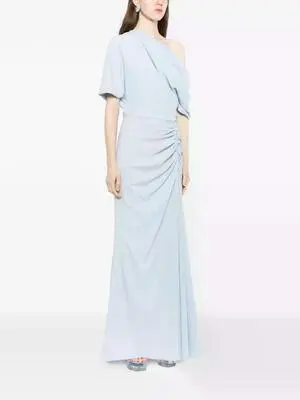 Amsale Pebble Crepe Slouch Maxi Dress