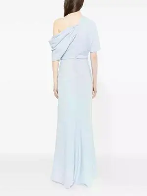 Amsale Pebble Crepe Slouch Maxi Dress