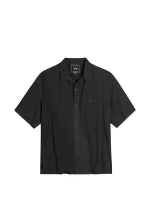 Y3 Perforated-detail Short-sleeve Shirt - Black