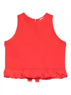 Sandro Ruffled Crew Neck Top - Red