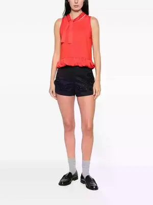 Sandro Ruffled Crew Neck Top