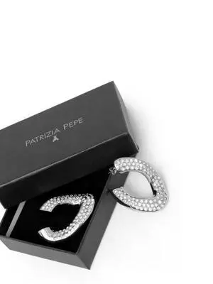 Patrizia Pepe Crystal-embellished Hoop Earrings
