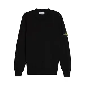 Stone Island Regular Fit Logo Patch Sweater - Black
