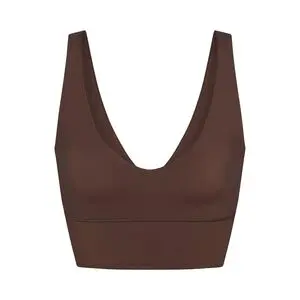 NIKESKIMS Matte V-neck Bra Top 'dark Sepia - Brown